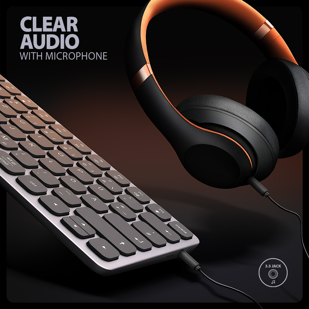 HMC-KB-GE USB-C 5Gbps KEYBOARD (GE) 9in1 Hub | Axagon